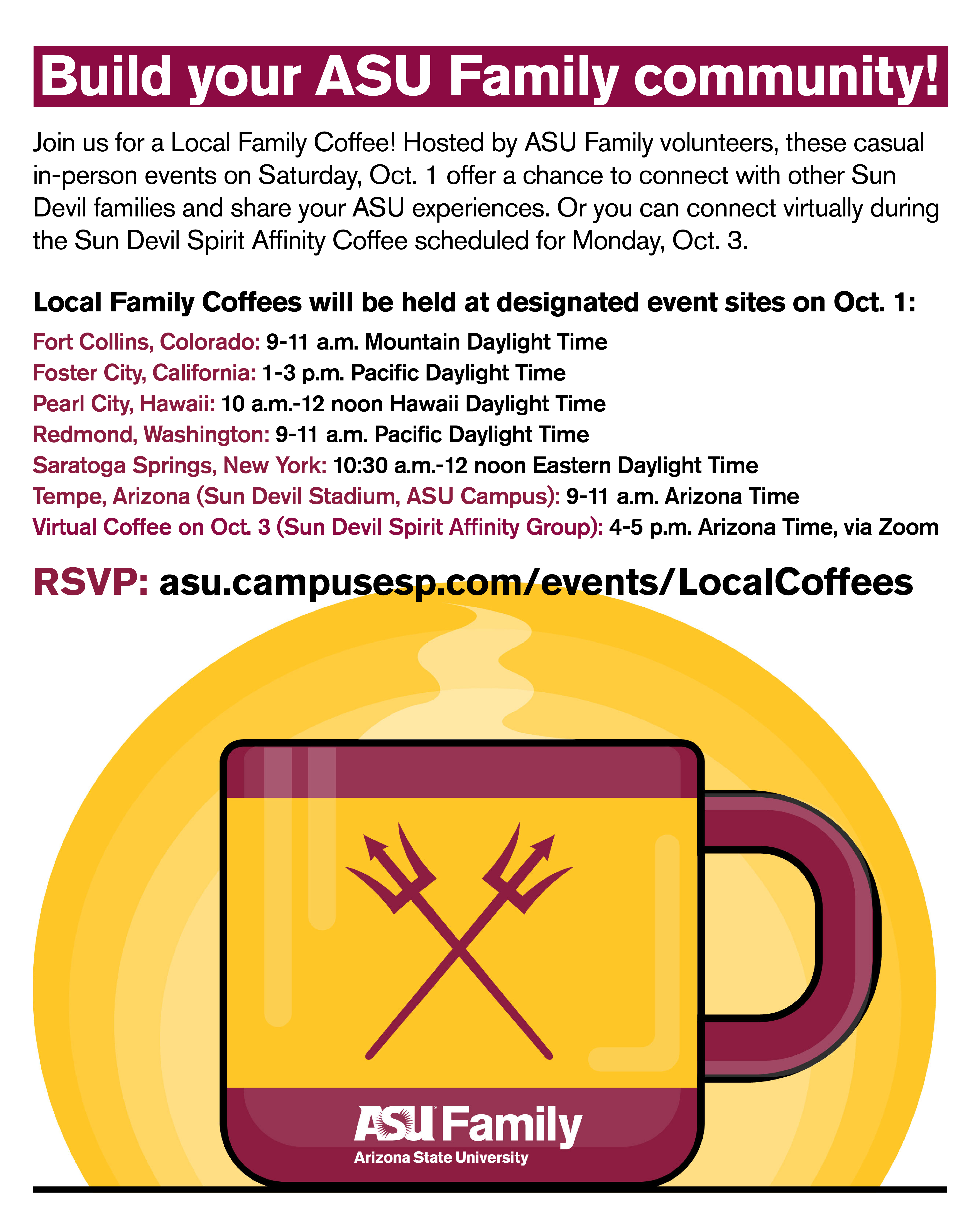 Join ASU Family at a Coffee Near You October 1 | The ASU Family Hub