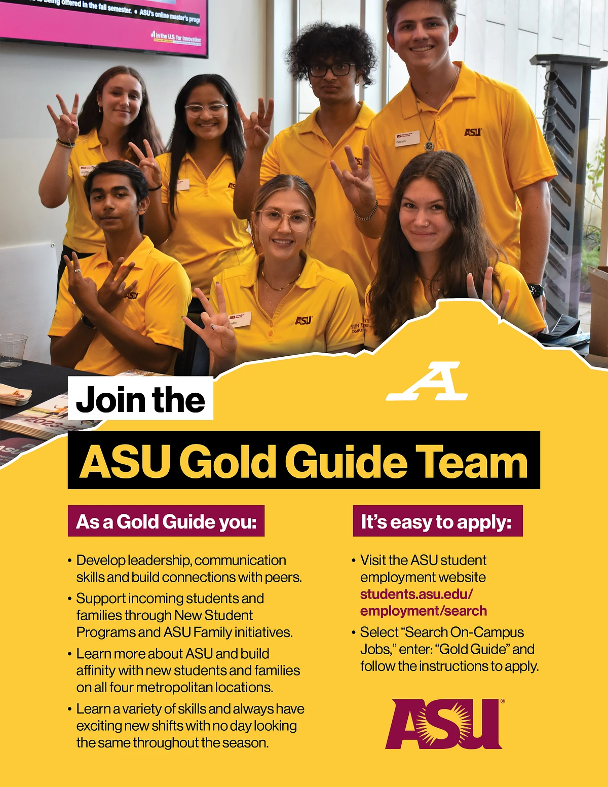 Join the Gold Guide team! ASU students sought for | The ASU Family Hub