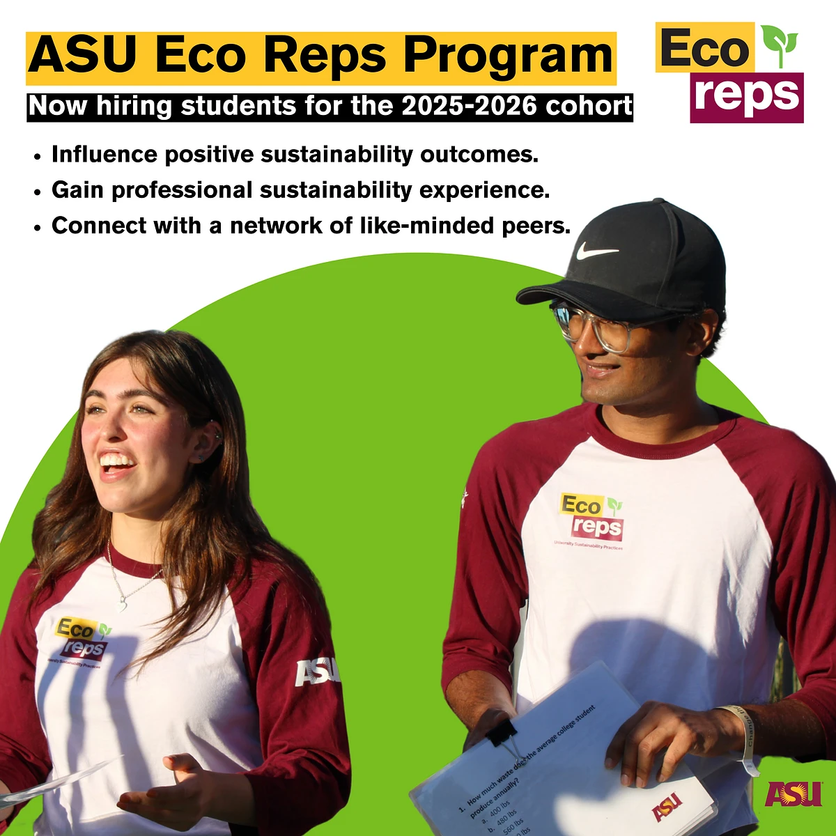 Join the Eco Reps Program at ASU! | The ASU Family Hub